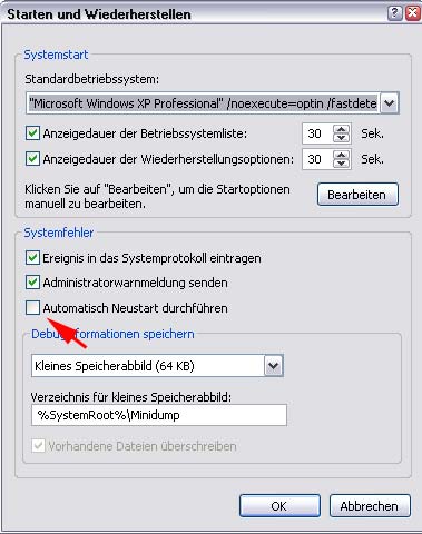 Win XP Fehlermeldungen: Bluescreen gut sichtbar anzeigen – Philognosie